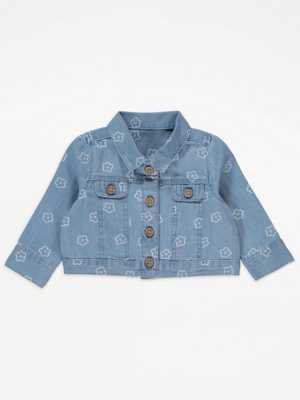 Blue Flower Print Denim Jacket | Baby | George at ASDA