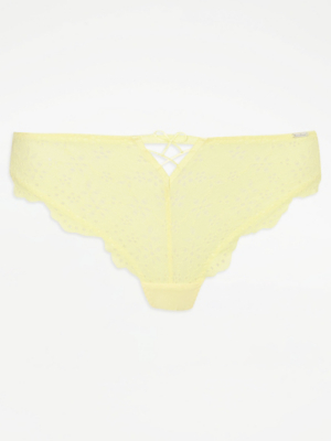 Entice Yellow Broderie Brazilian Knickers | Lingerie | George at ASDA