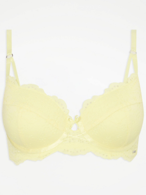 Entice Yellow Broderie Padded T-Shirt Bra | Lingerie | George at ASDA