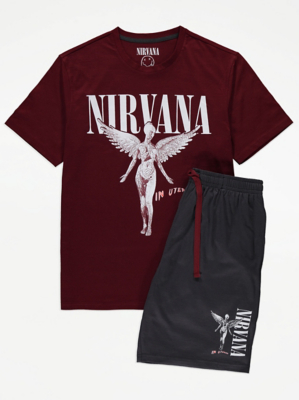 Nirvana Burgundy Short Pyjamas | Men | George at ASDA