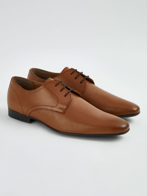 Brown Premium Leather Derby Shoes | Men | George at ASDA