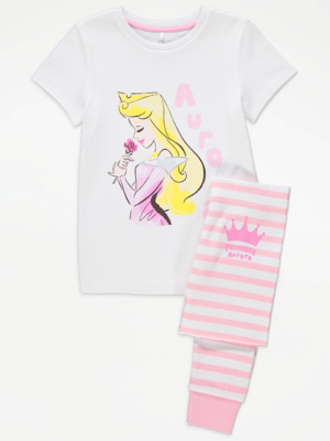 Disney Princess Pink Satin Shirt Pyjamas | Kids | George at ASDA