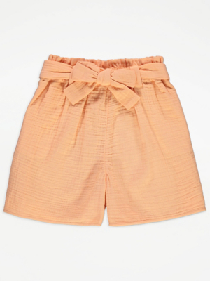 Orange Belted Double Cloth Shorts | Kids | George at ASDA