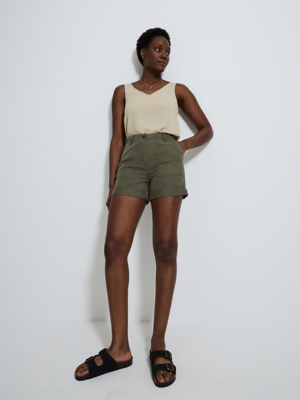 Navy Belted Paper Bag Shorts | Women | George at ASDA
