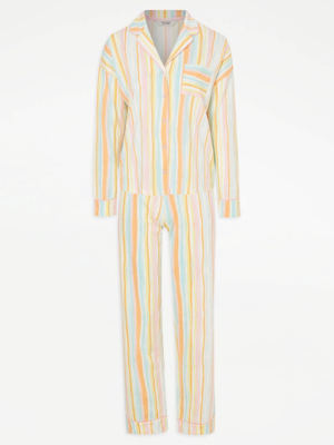 Bright Striped Long Sleeve Shirt Pyjamas | Lingerie | George at ASDA