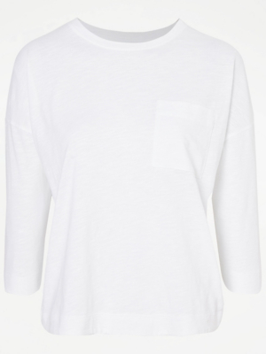 White Long Sleeve Pocket Top | Women | George at ASDA