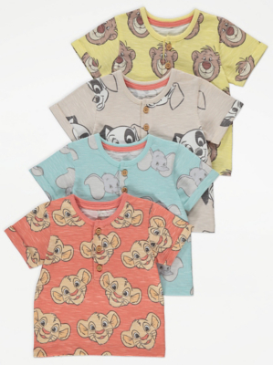 Disney Character Button T-Shirts 4 Pack | Baby | George at ASDA