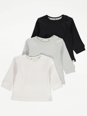 Ribbed Long Sleeve Tops 3 Pack | Baby | George at ASDA