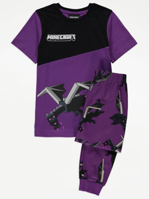 Minecraft Purple Ender Dragon Short Sleeve Pyjamas | Kids | George at ASDA