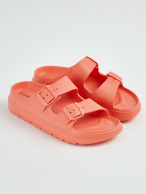 Coral Double Buckle Flatbed Sandal Sliders | Women | George at ASDA