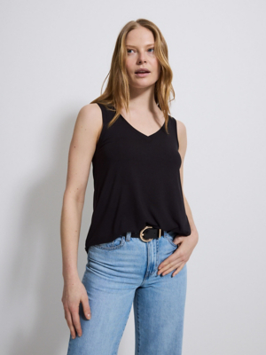 Black V Neck Longline Swing Vest | Women | George at ASDA