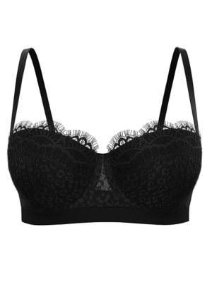 Black Leopard Lace Balcony Bra | Lingerie | George at ASDA