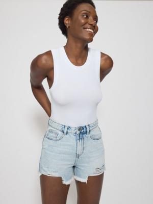 Light Wash High Waisted Denim Shorts | Women | George at ASDA