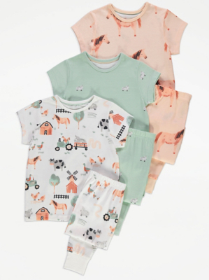Animal Pyjamas 3 Pack | Kids | George at ASDA