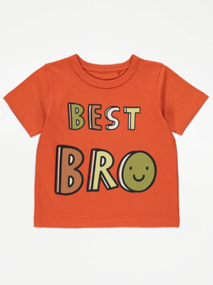 Orange Best Bro Slogan T-Shirt | Kids | George at ASDA