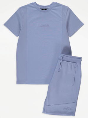 Purple Waffle Slogan T-Shirt and Short Outfit | Kids | George at ASDA