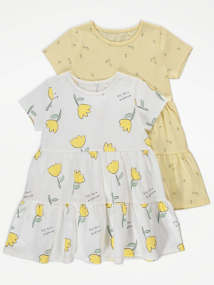 Orange Tiered Patch Spot Sunset Dress | Kids | George at ASDA