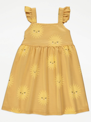 Yellow Sunshine Frill Sleeve Dress | Kids | George at ASDA