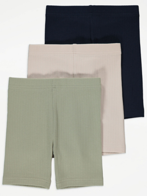 Animal Ribbed Cycling Shorts 3 Pack | Kids | George at ASDA