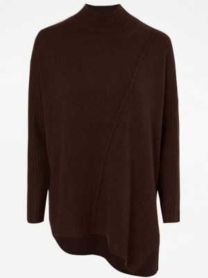 Chocolate Asymmetric Slouchy Jumper | Women | George at ASDA