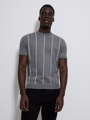 Grey Striped Knitted Top | Men | George at ASDA