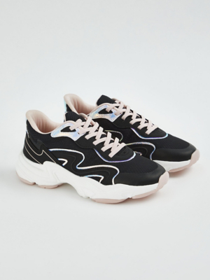 Black Retro Wave Chunky Trainers | Sale & Offers | George at ASDA
