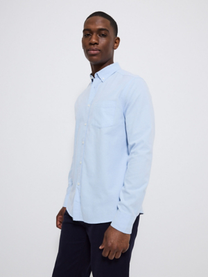 Light Blue Long Sleeve Regular Fit Oxford Shirt | Men | George at ASDA
