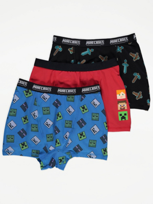 Minecraft Printed Trunks 3 Pack | Kids | George at ASDA