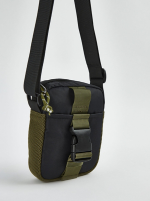 Black Clip Fasten Cross Body Bag | Men | George at ASDA