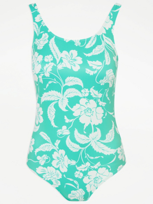 Green Post Surgery Floral Scoop Neck Swimsuit | Women | George at ASDA