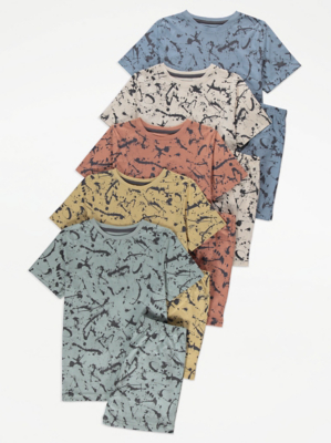 Jade Green Paint Splatter Long Sleeve Pyjamas 2 Pack | Kids | George at ...