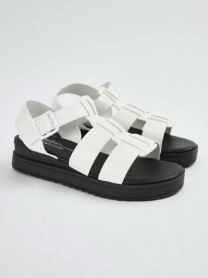 White Chunky Buckled Sandals | Women | George at ASDA