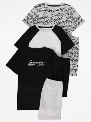 Script Writing Short Pyjamas 3 Pack | Sale & Offers | George at ASDA
