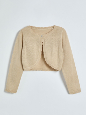 Gold Scallop Edge Shrug Cardigan | Kids | George at ASDA