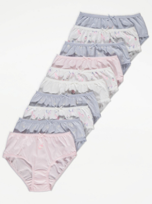 Pink Unicorn Print Briefs 10 Pack | Kids | George at ASDA