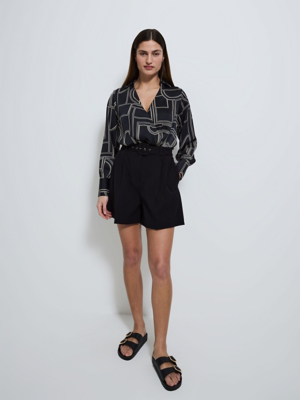 Studio Edit Black Tailored Pleated Shorts | Women | George at ASDA