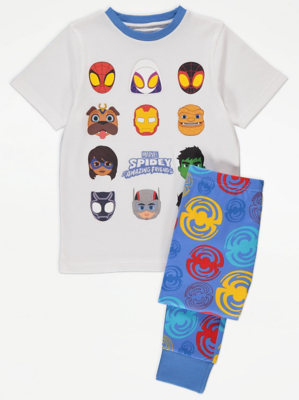 Marvel Spidey and Friends Faces Short Sleeve Pyjamas | Kids | George at ...