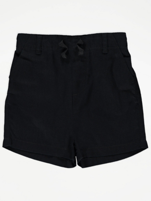 Black Linen Blend Shorts | Kids | George at ASDA