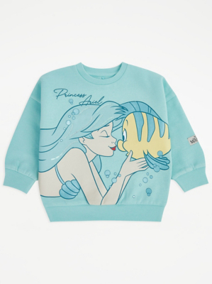 Disney Little Mermaid Turquoise Sequin Sweatshirt | Kids | George at ASDA