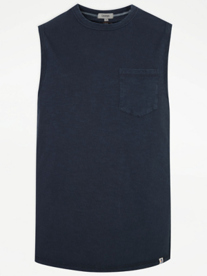 Navy Slub Pocket Vest | Men | George at ASDA