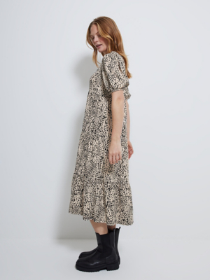 Animal Print V Neck Midi Dress | Women | George at ASDA