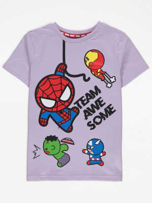 Marvel Comics Cartoon Lilac Team Awesome T-Shirt | Kids | George at ASDA