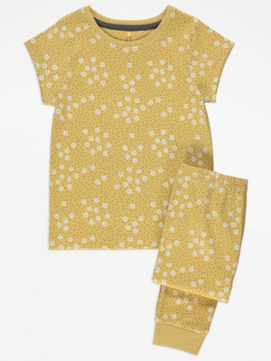 Yellow Daisy Spotty Short Sleeve Pyjamas | Kids | George at ASDA