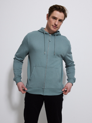 Light Blue Zip Up Hoodie | Men | George at ASDA