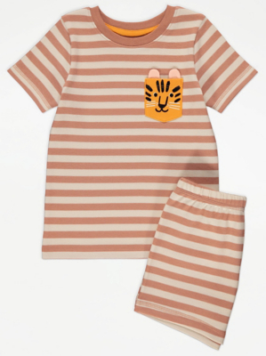 Striped Tiger Pocket Fleece Short Pyjamas | Kids | George at ASDA