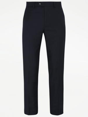 Navy Regular Fit Active Waist Trousers | Men | George at ASDA
