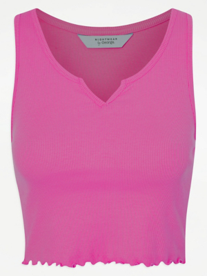 Purple Ribbed Crop Pyjama Vest Top | Lingerie | George at ASDA