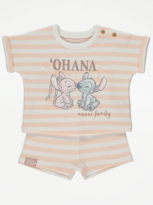 Disney Lilo and Stitch Angel Striped Top and Shorts Outfit | Baby ...