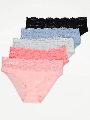 Blue Sparkle Lace Super High Leg Knickers 2 Pack | Lingerie | George at ...