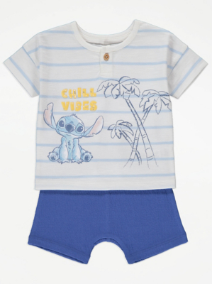 Disney Lilo & Stitch Blue T-Shirt and Shorts Outfit | Baby | George at ASDA